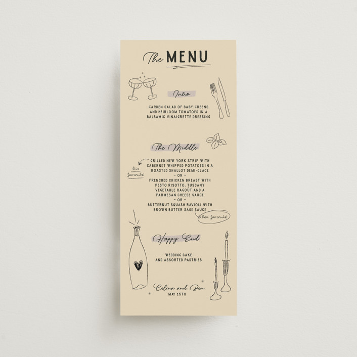 Modern Fairy Tale Long Menus by Helena Vitto | Minted