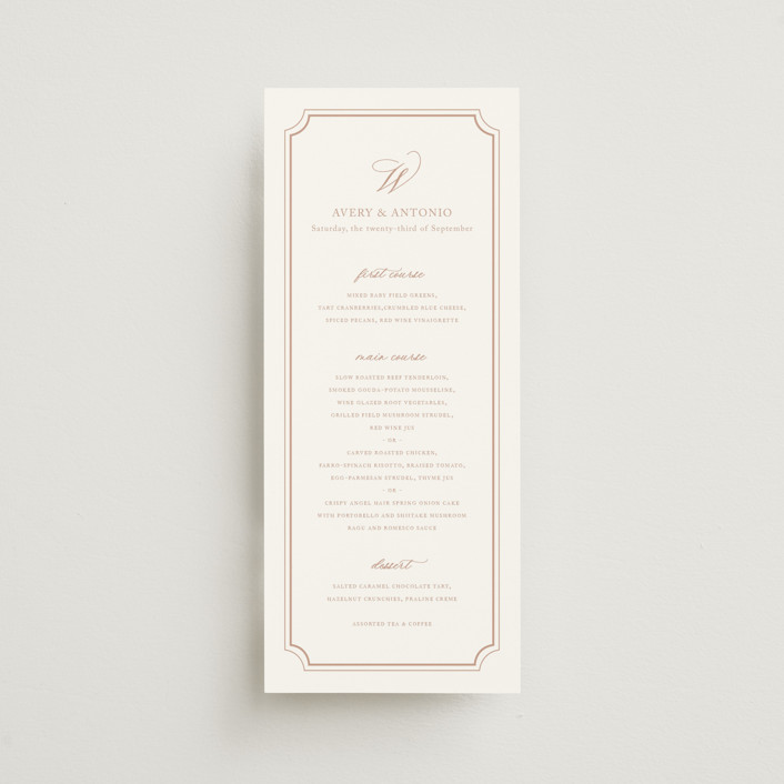 Avery Long Menus by Jennifer Postorino | Minted