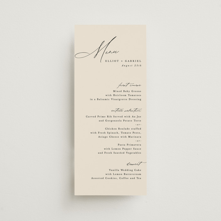 Scripted Names Long Menus by Hooray Creative | Minted
