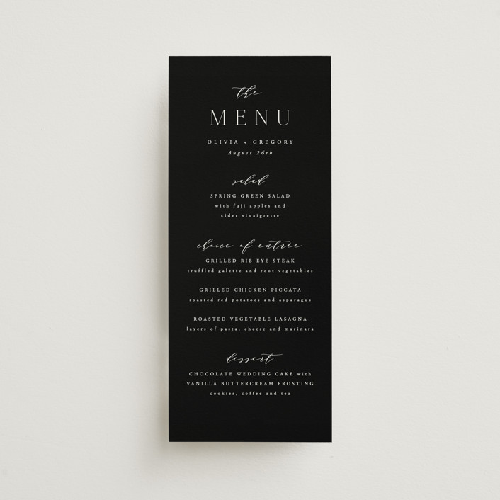 Classy Type Long Menus by Hooray Creative | Minted