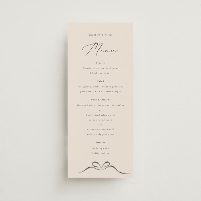Bow Long Menus by Corinne Malesic | Minted