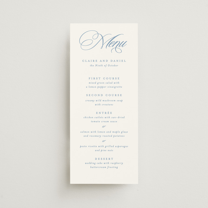 Aristocratic Long Menus by Creo Study | Minted