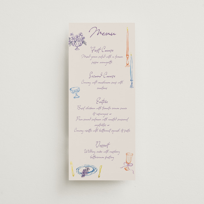 tablescape drawing Long Menus by Cass Loh | Minted