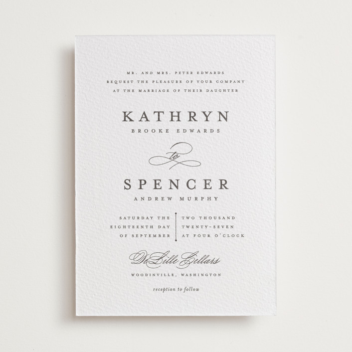 classic composition Letterpress Wedding Invitations by Olivia Raufman ...
