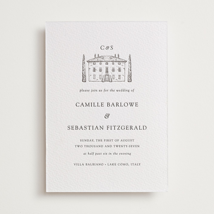 Italian Countryside Letterpress Wedding Invitations by Melinda Denison ...