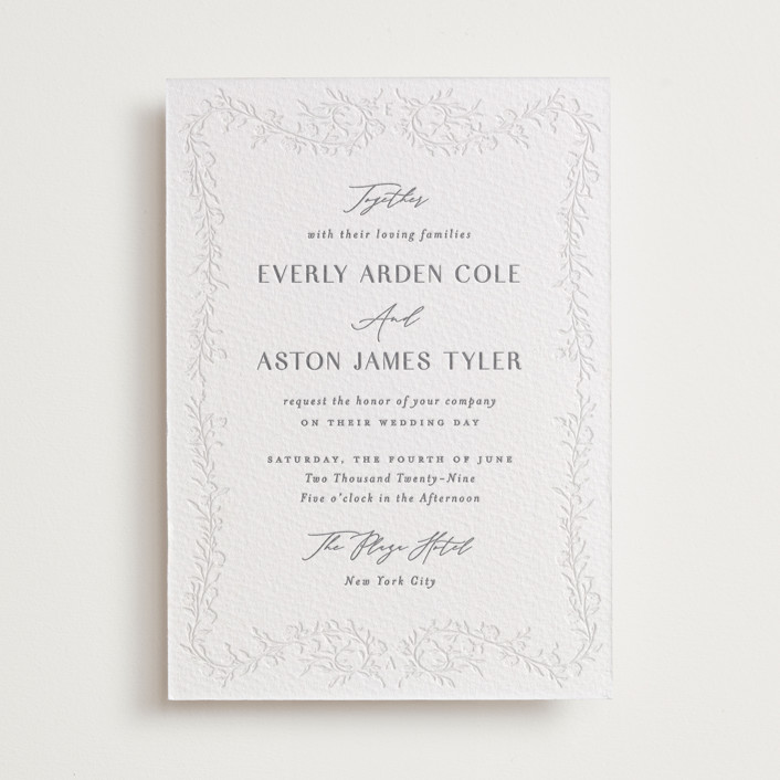 Delicately Letterpress Wedding Invitations by Nicoletta Savod | Minted