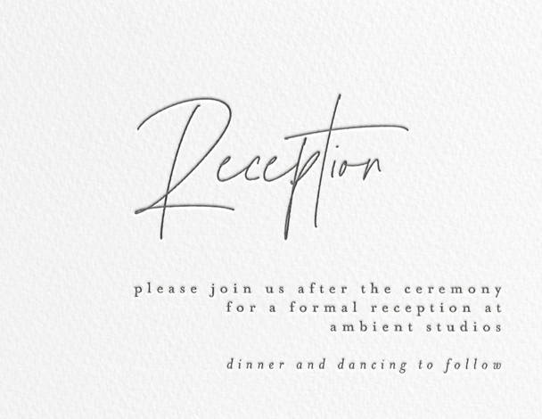 Modern Script Letterpress Reception Cards by Morgan Kendall | Minted