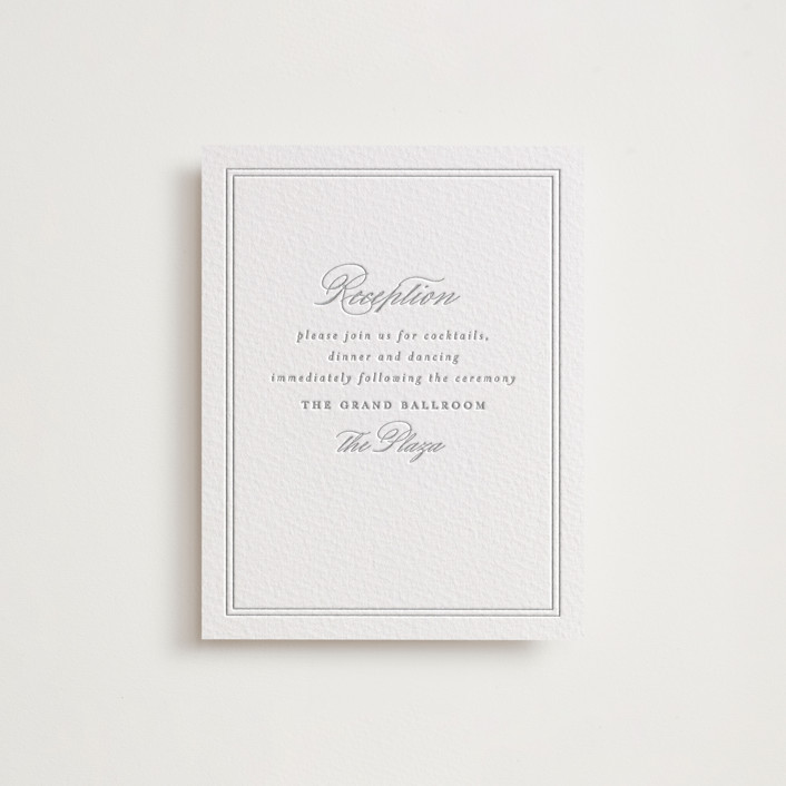 Monogrammed eternity Letterpress Reception Cards by Creo Study | Minted