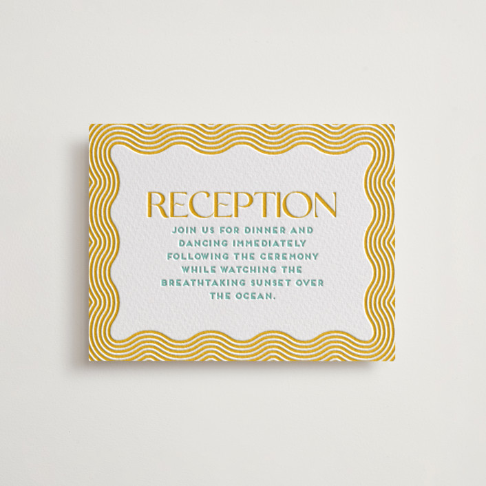 Good Vibes Letterpress Reception Cards by Claudia Orengo | Minted