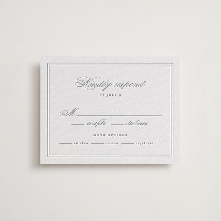 Monogrammed eternity Letterpress RSVP Cards by Creo Study | Minted