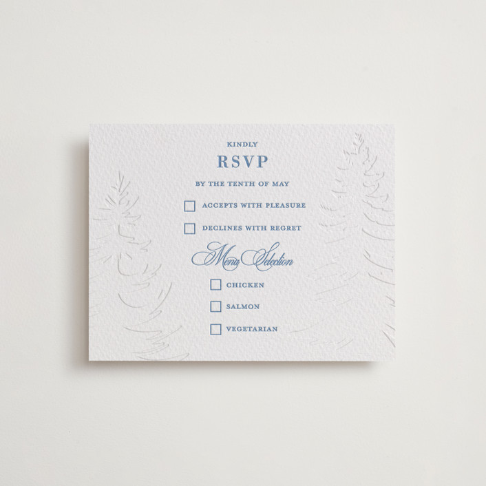 Evergreen Letterpress RSVP Cards by Teju Reval | Minted