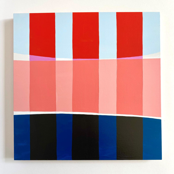 Pink Sunrise Stripes Original Painting by Katie Craig | Minted