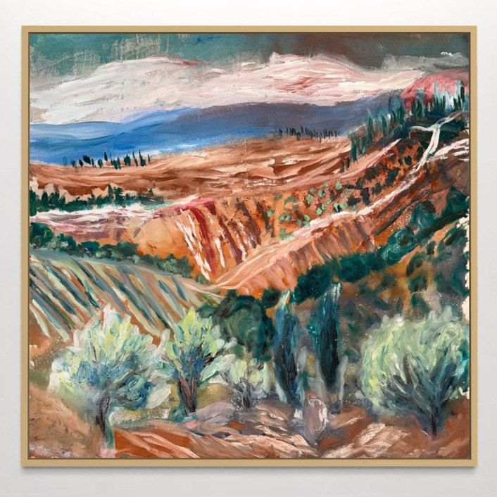 “The Road from Pienza” – 58x52 Original Landscape Painting (Framed ...