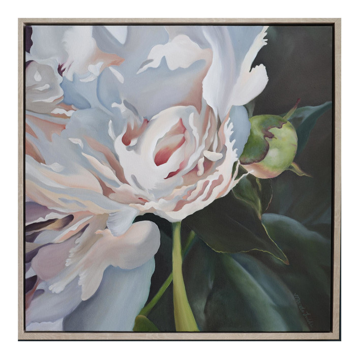 Peach Peony Reverie Original Painting by Mandy Trimble Leonard | Minted