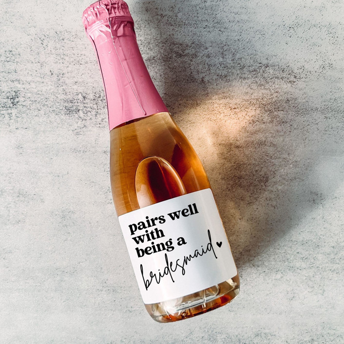 Bridesmaid Gift Wine Label | Pairs well with being a Bridesmaid ...