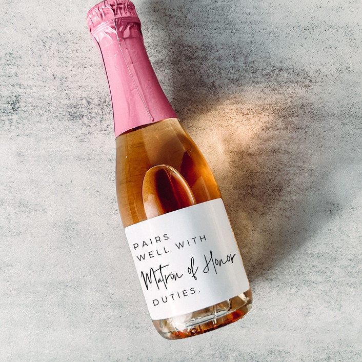 Pairs well with Matron of Honor Duties Proposal Wine Label Bridesmaid ...