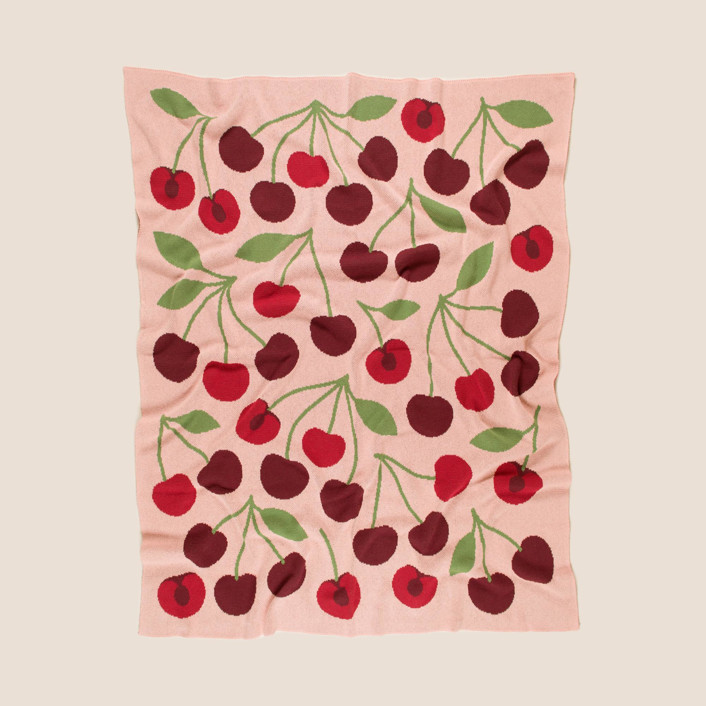 Cherry Throw Blanket Blankets and Throws by Superstitchous | Minted
