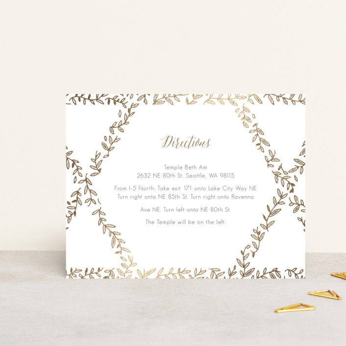 Leafy Star of David Foil-Pressed Mitzvah Direction Cards by Carolyn ...