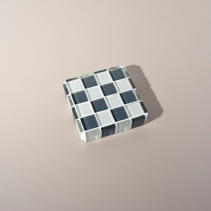 Glass Tile Cube in Stone Wall Decorative Object by Subtle Art Studios ...