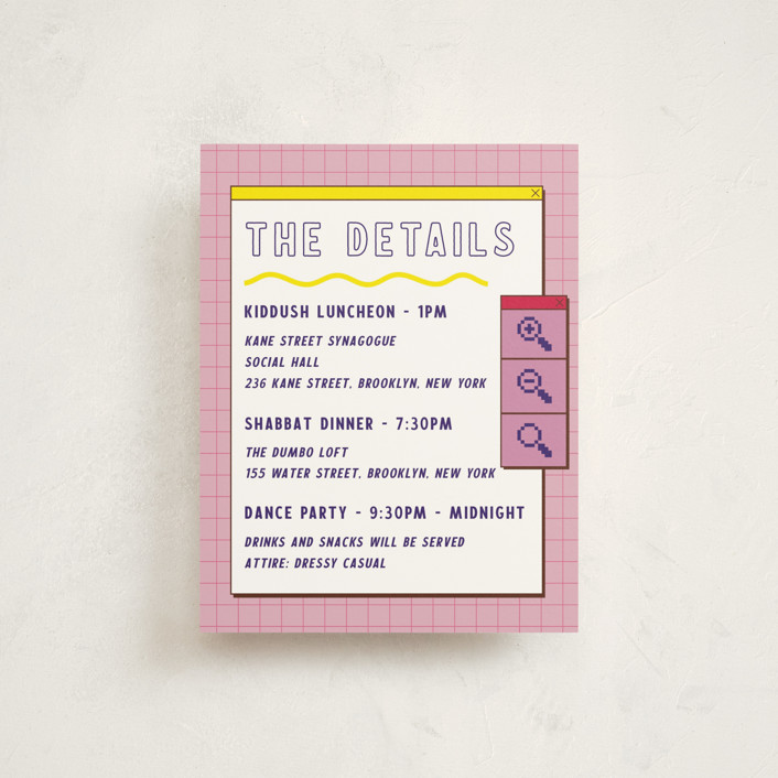 Bitmap Mitzvah Direction Cards by Jennifer Lew | Minted