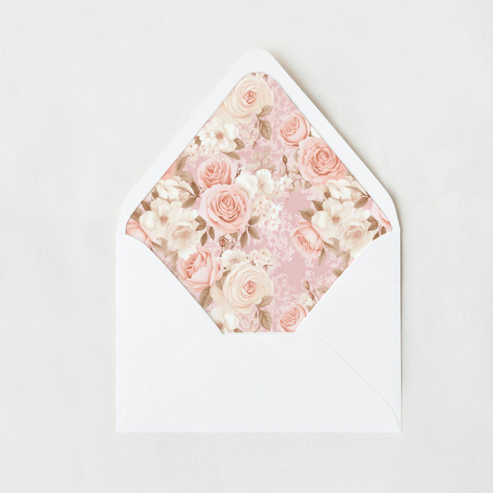 Dusty Rose and Cream Liner | Set of 25 Euro Envelope Liners Envelope ...