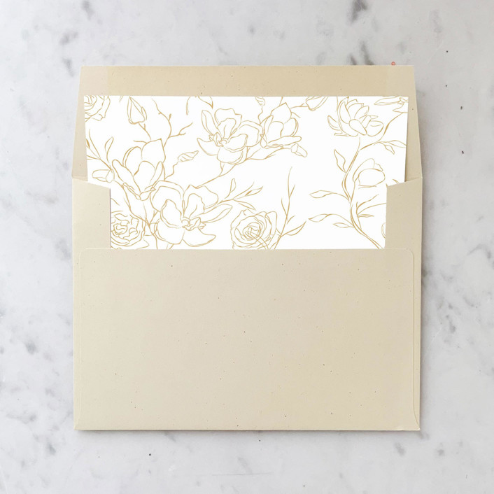 A7 Envelope Liners Gold Flowers Square Flap (set of 10) Envelope Liners ...