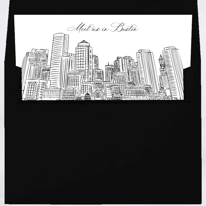 Boston Skyline Envelope Liner with custom text/saying | Set of 10 | For ...