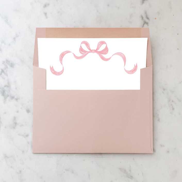A7 Envelope Liners Pink Bow Square Flap (set of 10) Envelope Liners by ...