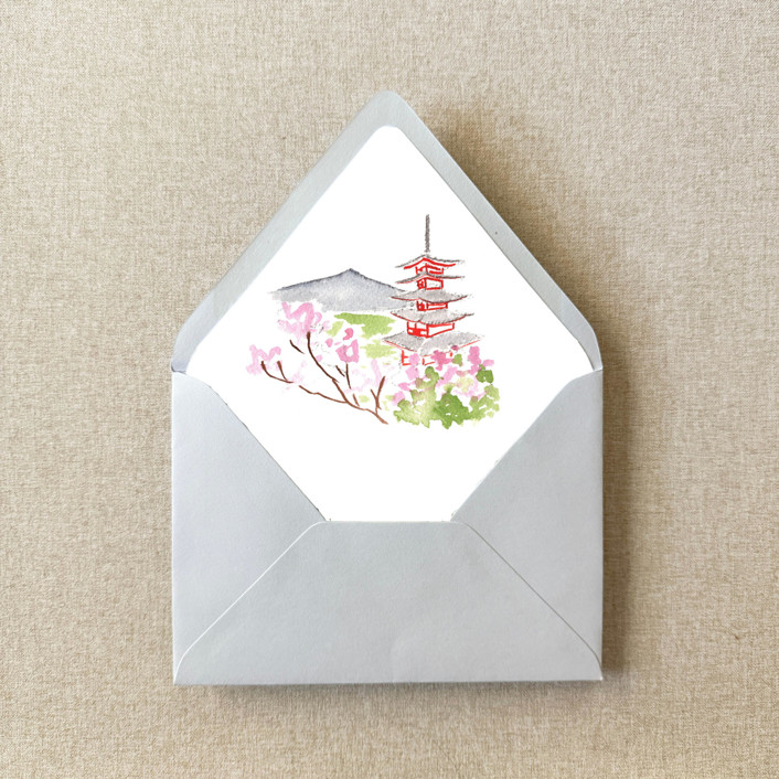 Tokyo Japan Watercolor Euroflap Envelope Liner | Set of 10 | For 5x7 ...