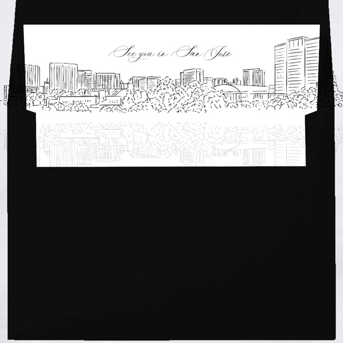 San Jose Skyline Envelope Liner with custom text/saying | Set of 10 ...