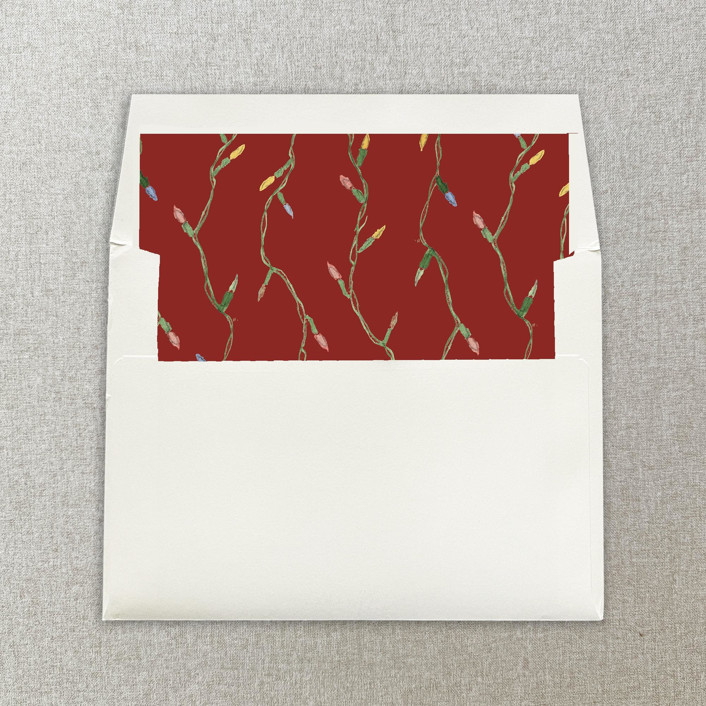 Red Christmas Lights Square Envelope Liner | Set of 10 Envelope Liners ...