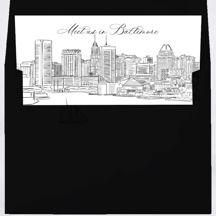 Baltimore Skyline Envelope Liner with custom text/saying | Set of 10 ...