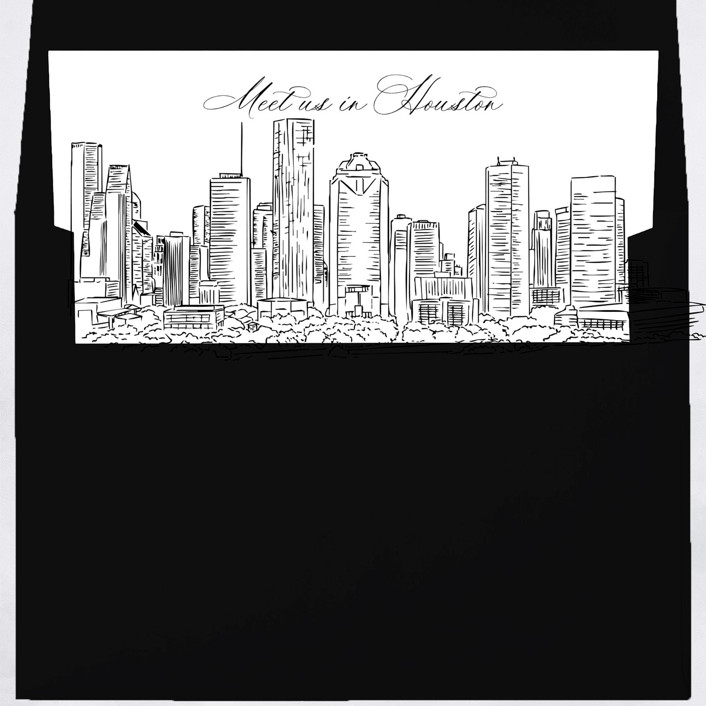 Houston Texas Skyline Envelope Liner with custom text/saying | Set of ...
