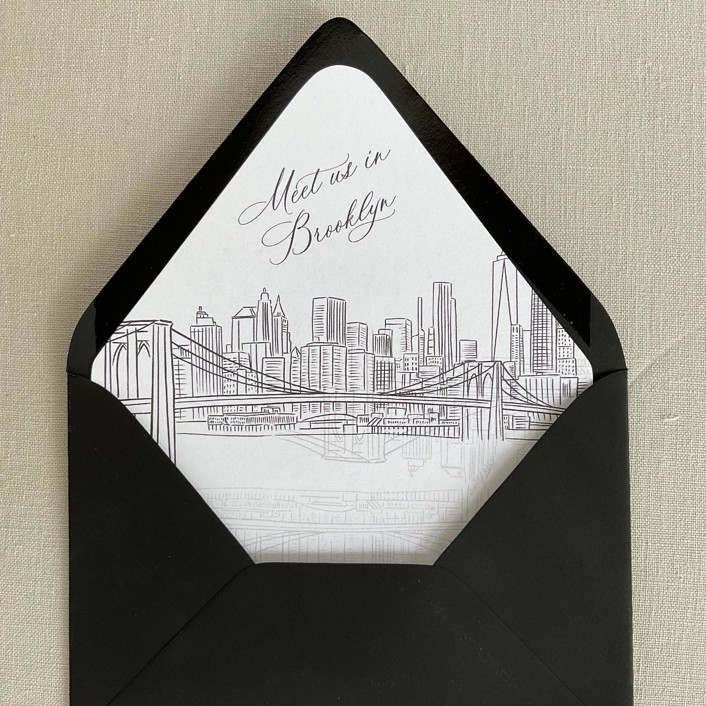 Brooklyn Skyline Self-Adhesive Envelope Liner with custom text | Set of ...