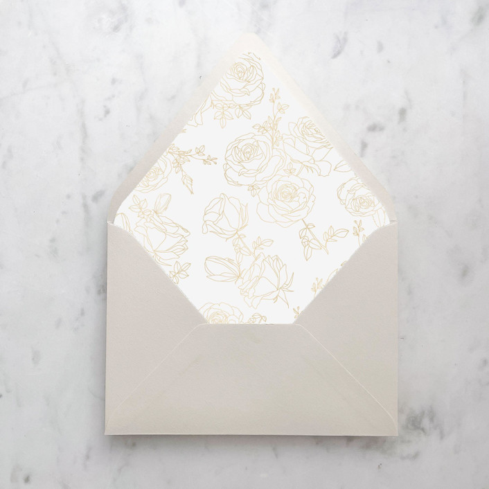 A7 Envelope Liners Gold Rose Line Art (set of 10) Envelope Liners by ...
