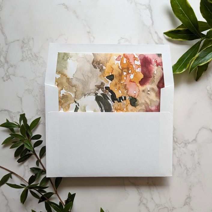 Bouquet Watercolor Square Envelope Liner Set Of 10 Envelope Liners By