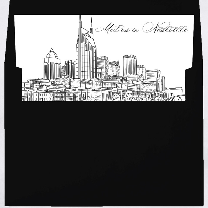 Nashville Skyline Envelope Liner with custom text/saying | Set of 10 ...