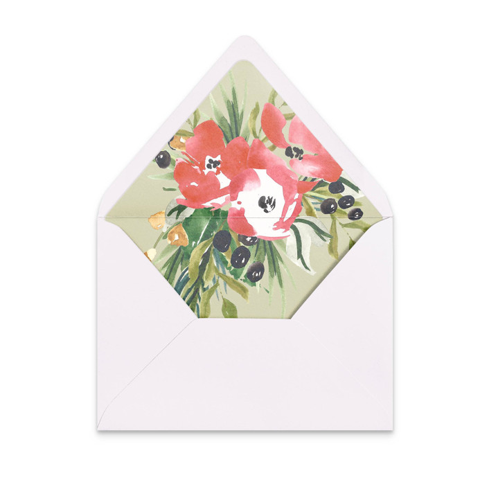 Red Velvet Floral Envelope Liners | Set of 25 | For A7 envelopes ...