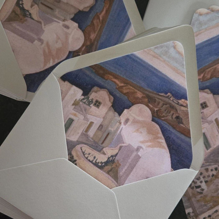 Santorini Greece Envelope Liner, Pack of 25 Envelope Liners by Studio ...