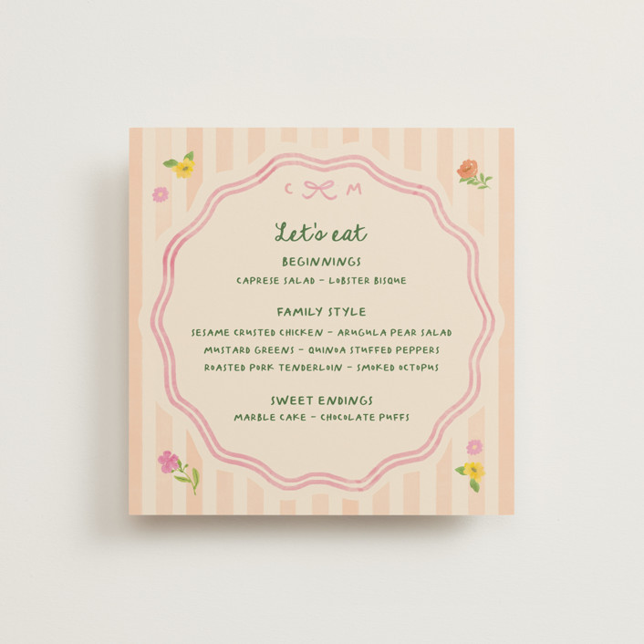 Garden preppy suite Menus by Creo Study | Minted