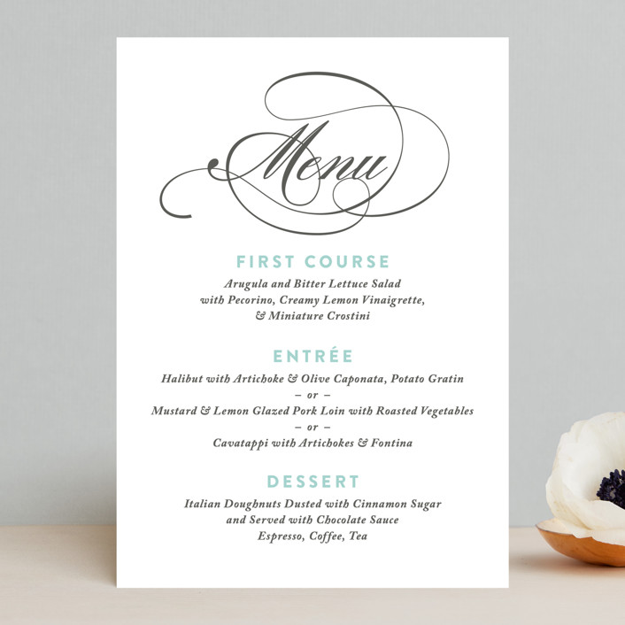 Cordial Flourish Menus by Olivia Raufman | Minted