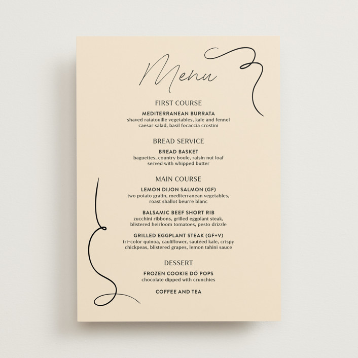 French Whimsy Script Menus by Wallace Design Co. | Minted