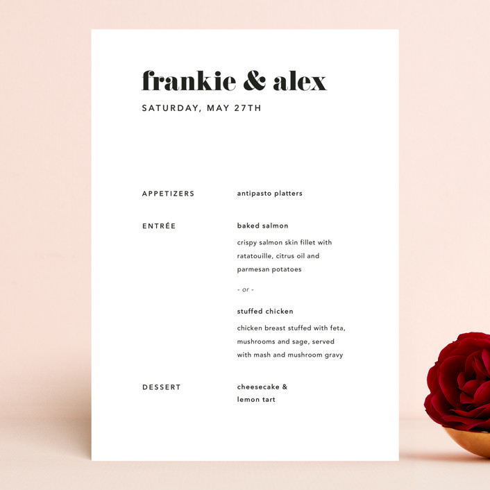 Letters Menus by JoAnn Jinks | Minted