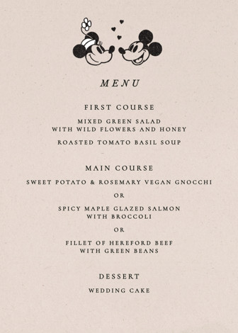 Disney's Retro Mickey Mouse and Minnie Mouse Menus by Sumak Studio | Minted