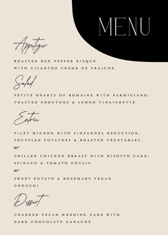 Contour Menu Cards by Erica Krystek | Minted