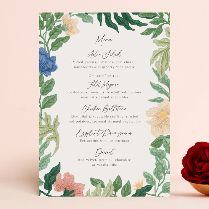 Floral Garden Menus by Elly | Minted