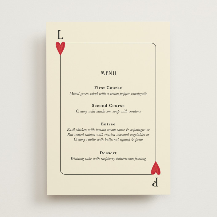Red Hearts Menus by Helena Vitto | Minted