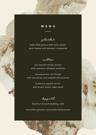 Organic Elegance Menus by Carrie Moradi | Minted