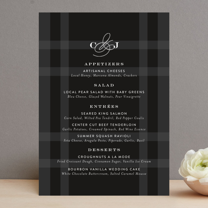 Wedding Plaid Menus by Jill Means | Minted