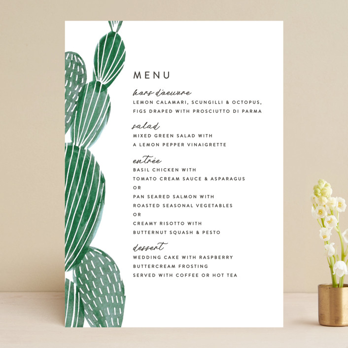 Painted Cacti Menus by Olivia Raufman | Minted